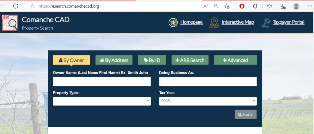 Comanche County Appraisal District Cad and Tax Info 2026