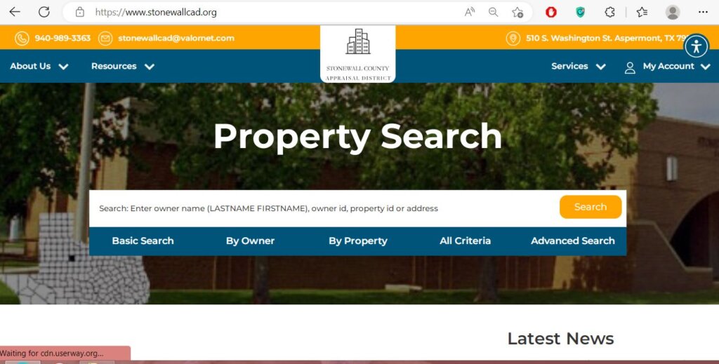 Stonewall County Appraisal District Stonewall CAD info